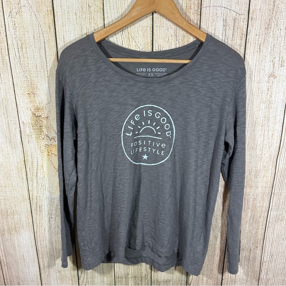 Life Is Good | Tops | Life Is Good Long Sleeve Positive Lifestyle Gray ...